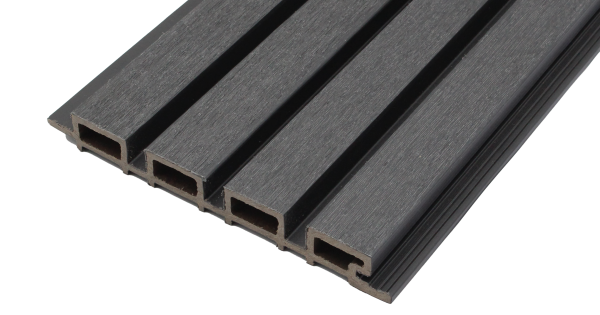 Midnight Black 2.5m Slatted Composite Cladding Acoustic Wall