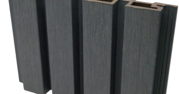 Stone Grey 2.5m Slatted Composite Cladding Acoustic Wall