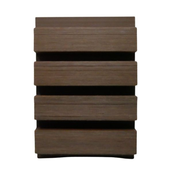 Walnut 2.5m Slatted Composite Cladding Acoustic Wall