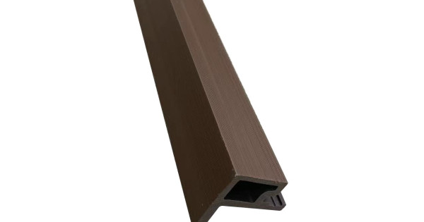 Walnut 2.5m Slatted Composite Cladding Acoustic Wall End Piece