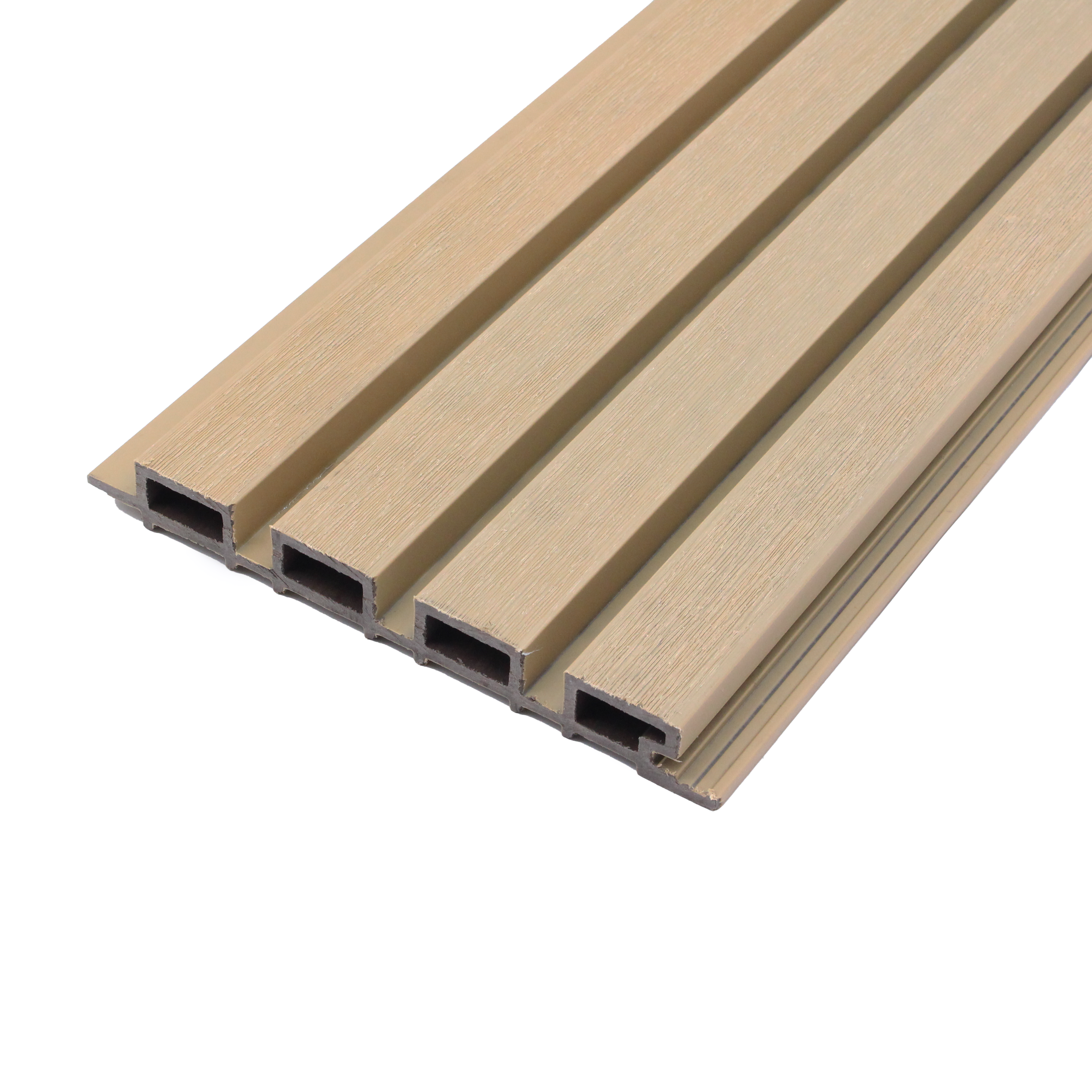 Natural Oak 2.5m Slatted Composite Cladding Acoustic Wall