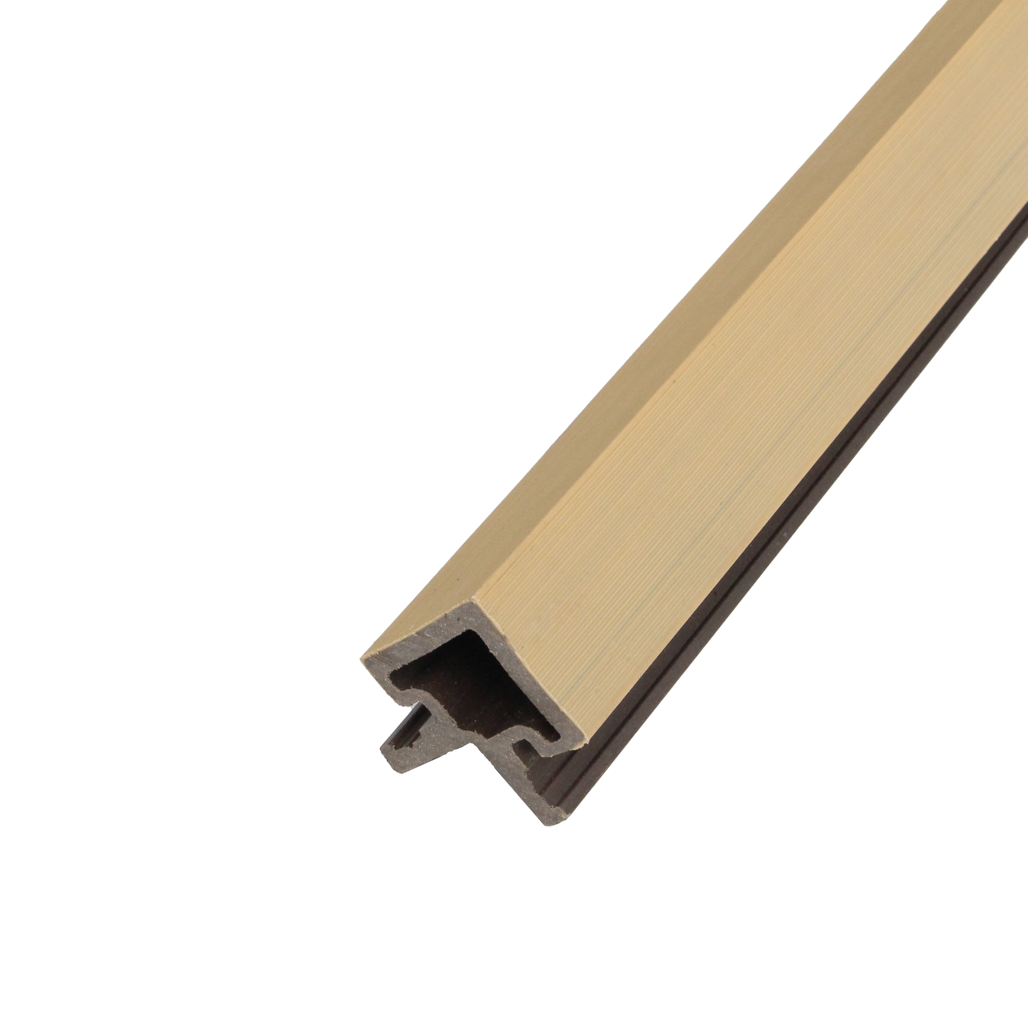 Natural Oak 2.5m Slatted Composite Cladding Acoustic Wall Corner Piece