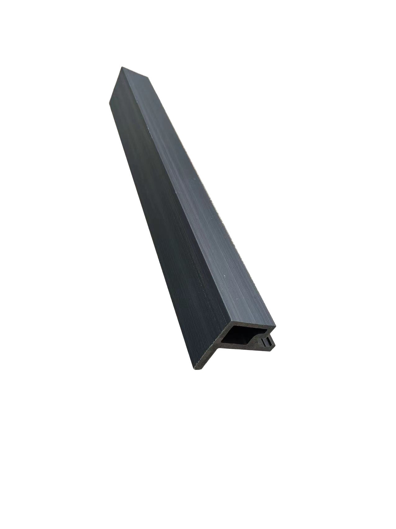 Stone Grey 2.5m Slatted Composite Cladding Acoustic Wall End Piece